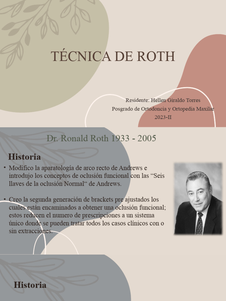 Técnica de Roth en Ortodoncia | PDF | Odontología | Ramas de Odontología