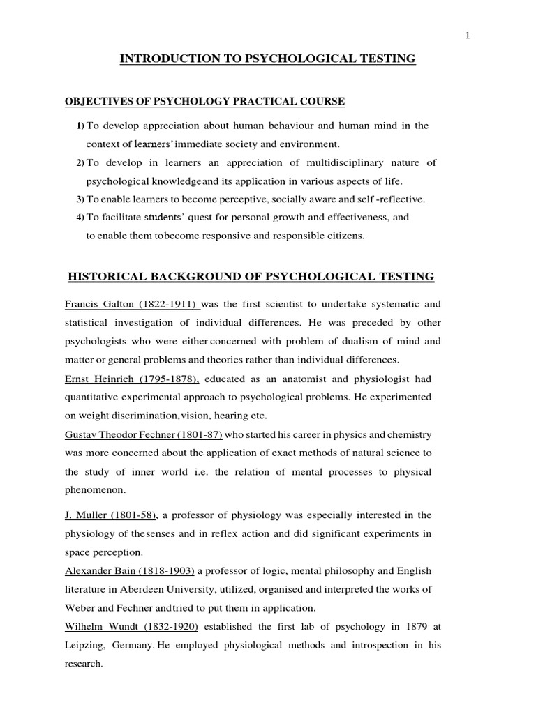 Introduction to Psychological Testing | PDF | Industrial And ...