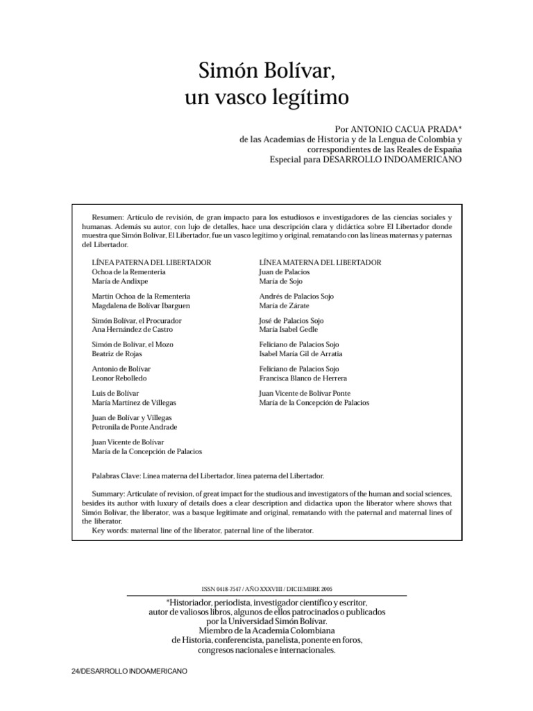 Simon Bolivar Biografia | PDF