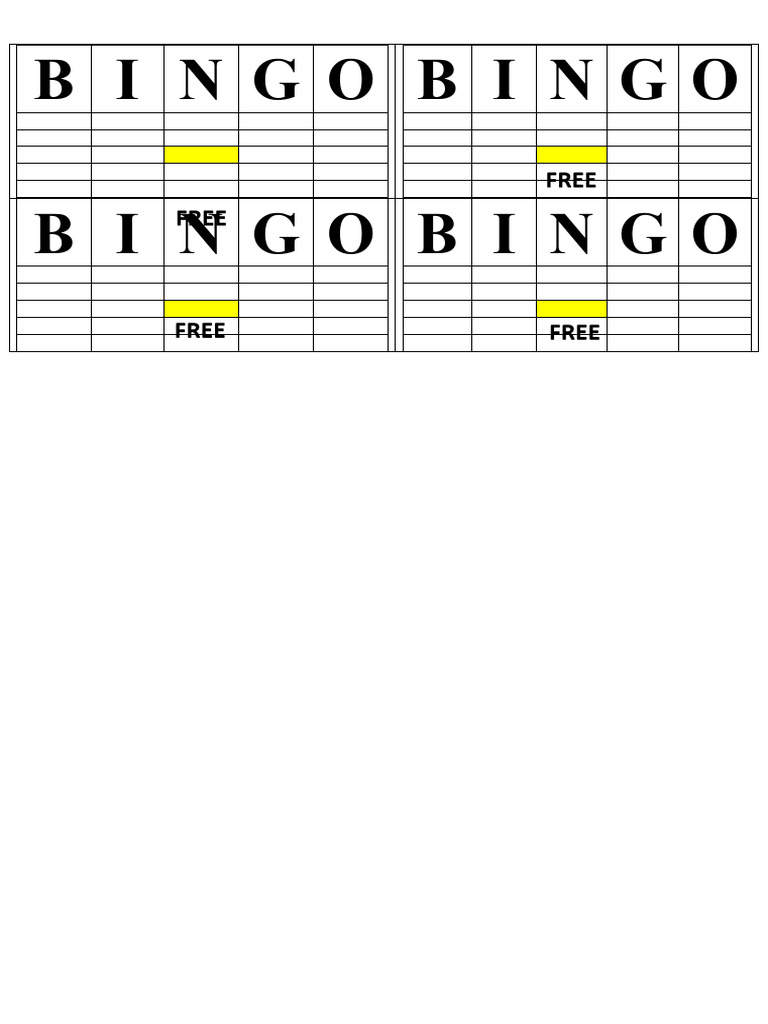 Bingo Cards | PDF