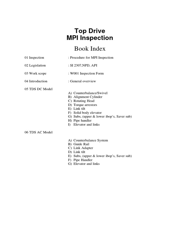 TD MPI Inspection Standard | PDF | Wear | Nondestructive Testing