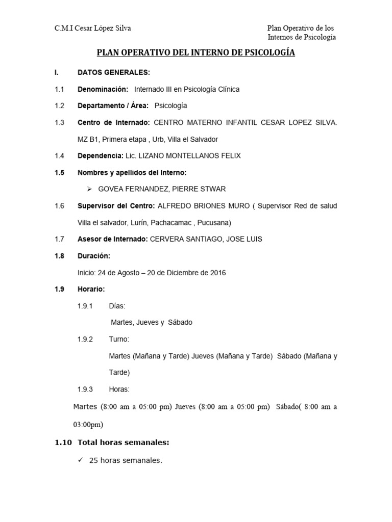 Plan Operativo 2016 Final | PDF