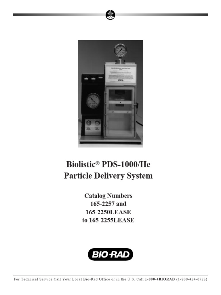 Biolistic PDS-1000/He Particle Delivery System: Catalog Numbers 165 ...