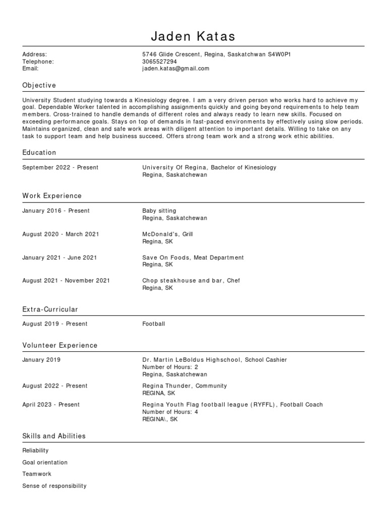 Kenneth Katas Resume - Ken Katas JR (Jaden) | PDF | Learning | Cognition