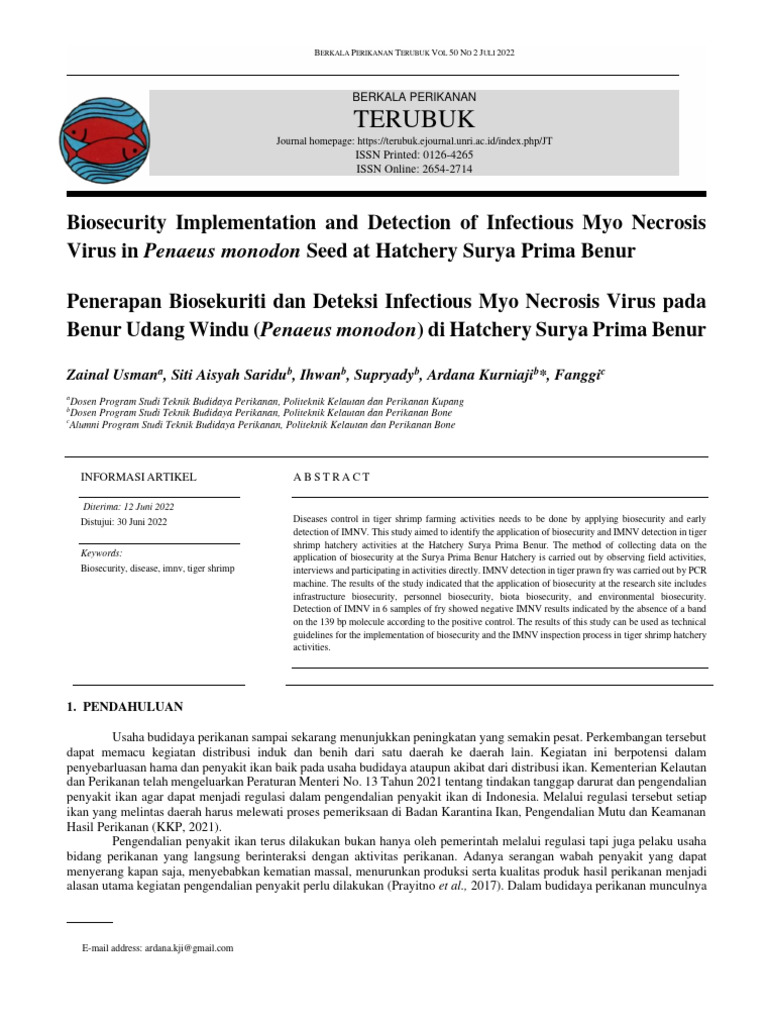 Terubuk: Zainal Usman, Siti Aisyah Saridu, Ihwan, Supryady, Ardana Kurniaji, Fanggi | PDF