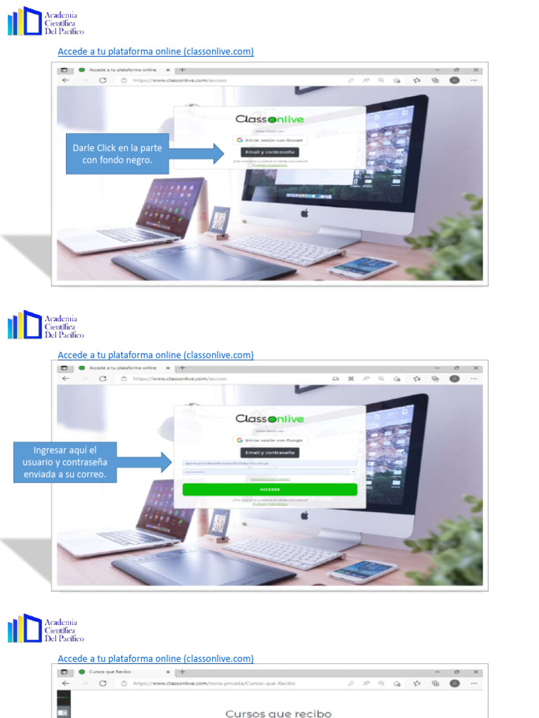 Paso A Paso A Tu Plataforma Interactiva de Tu Classonlive | PDF | Informática