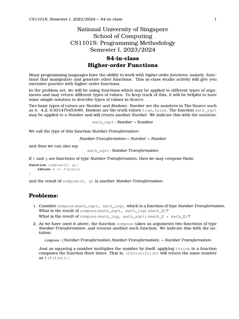 Studio S4 in Class | PDF | Function (Mathematics) | Multiplication