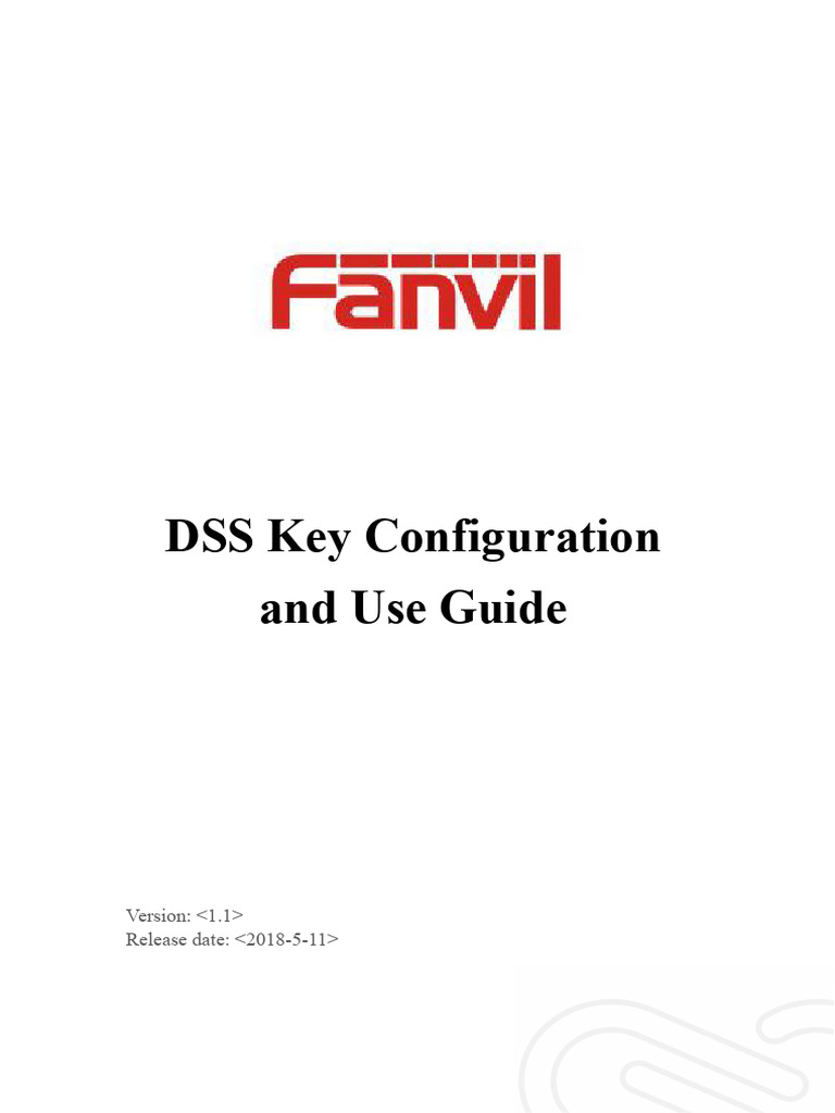Fanvil DSS Configuration Key For VOIP X7F Phones | PDF