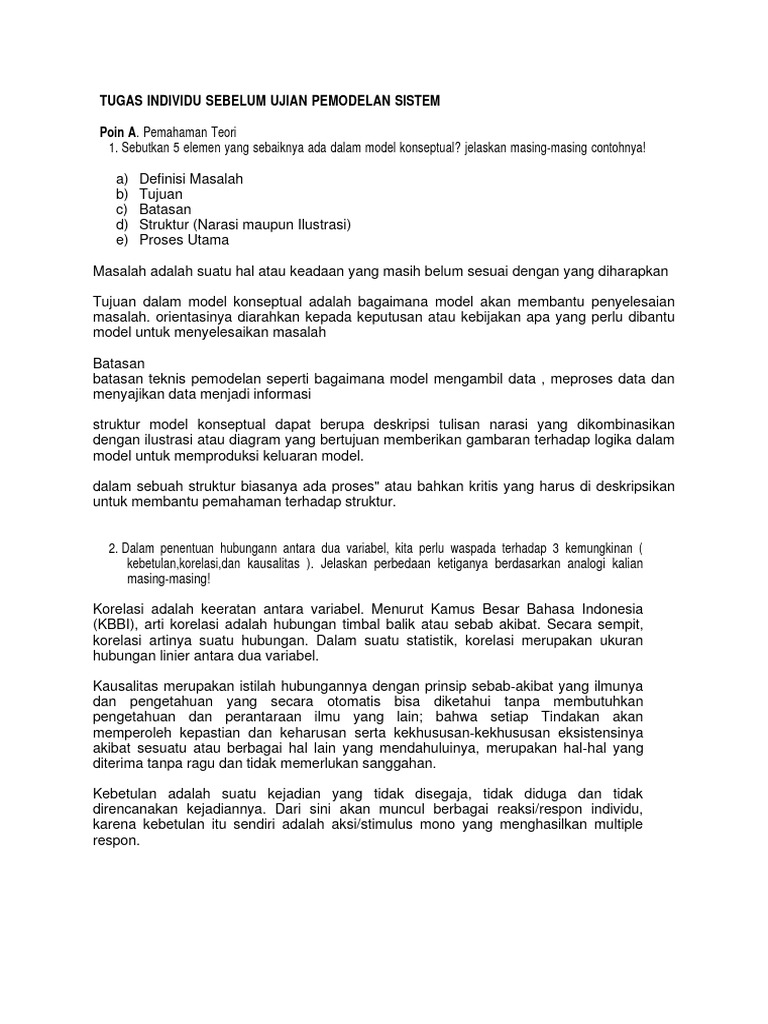 TUGAS Individu Sebelum Ujian Pemodelan Sistem 1 | PDF