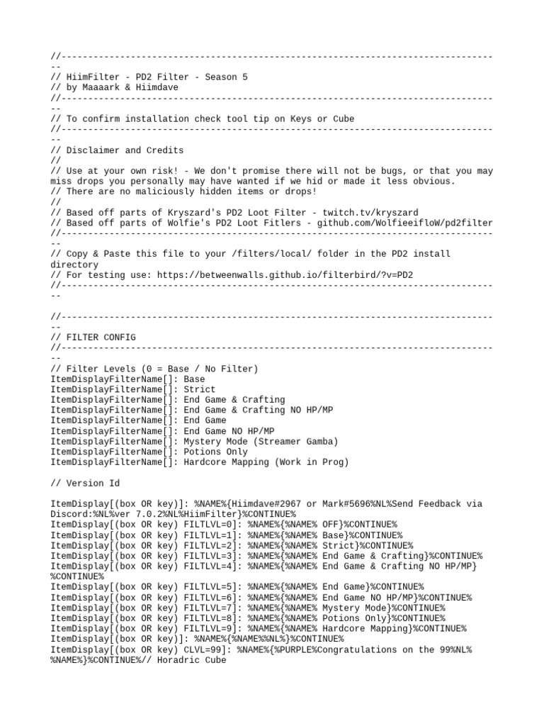 Default Filter Pdf