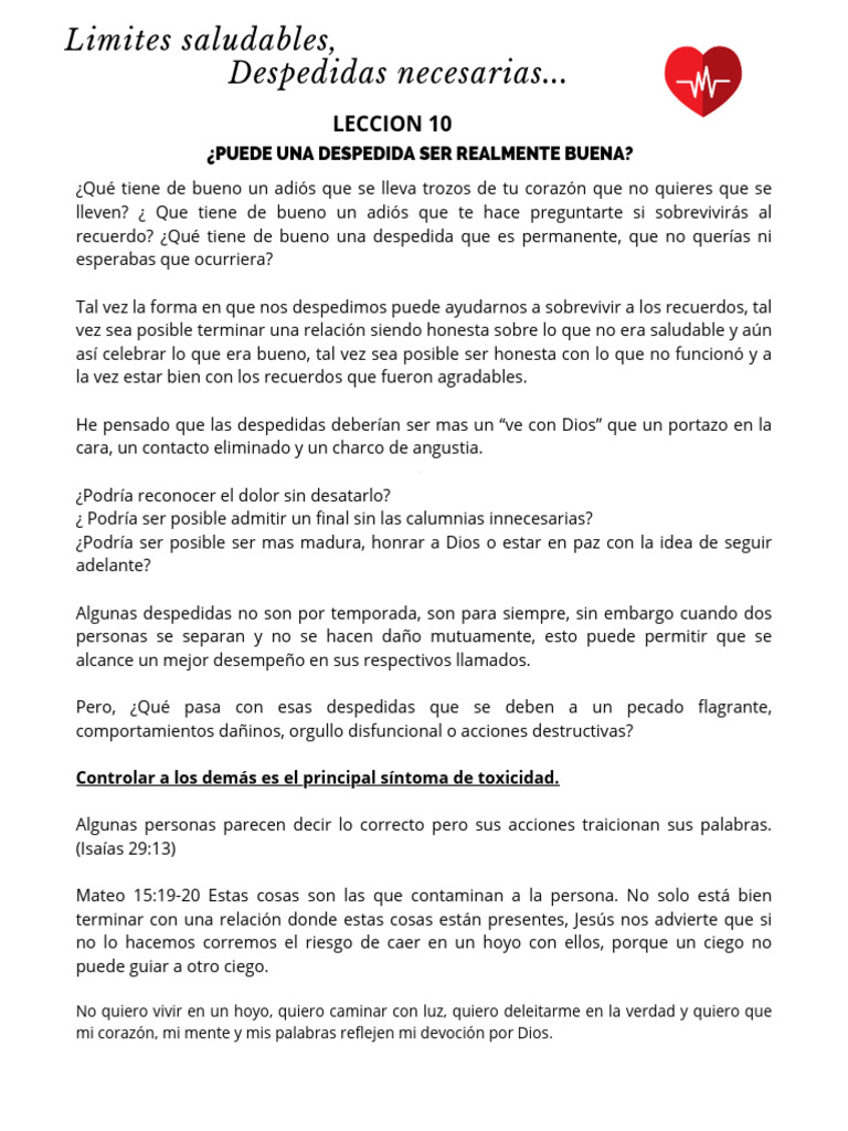 Leccion 10 Limites Saludables | PDF | Amor