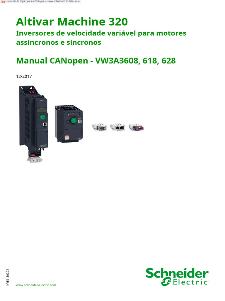 ATV320 CANopen Manual EN NVE41309 02.en - PT | PDF