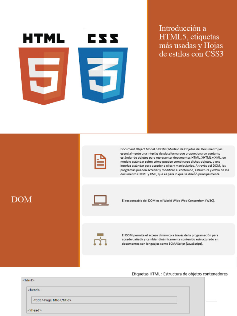 6.introducción HTML y CSS | PDF | Modelo de objeto de documento | HTML