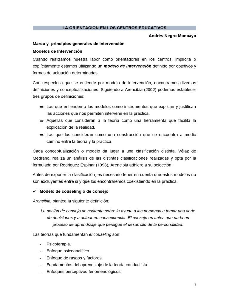La Orientacion en Los Centros Educativos. | PDF | Evaluación | Enseñando