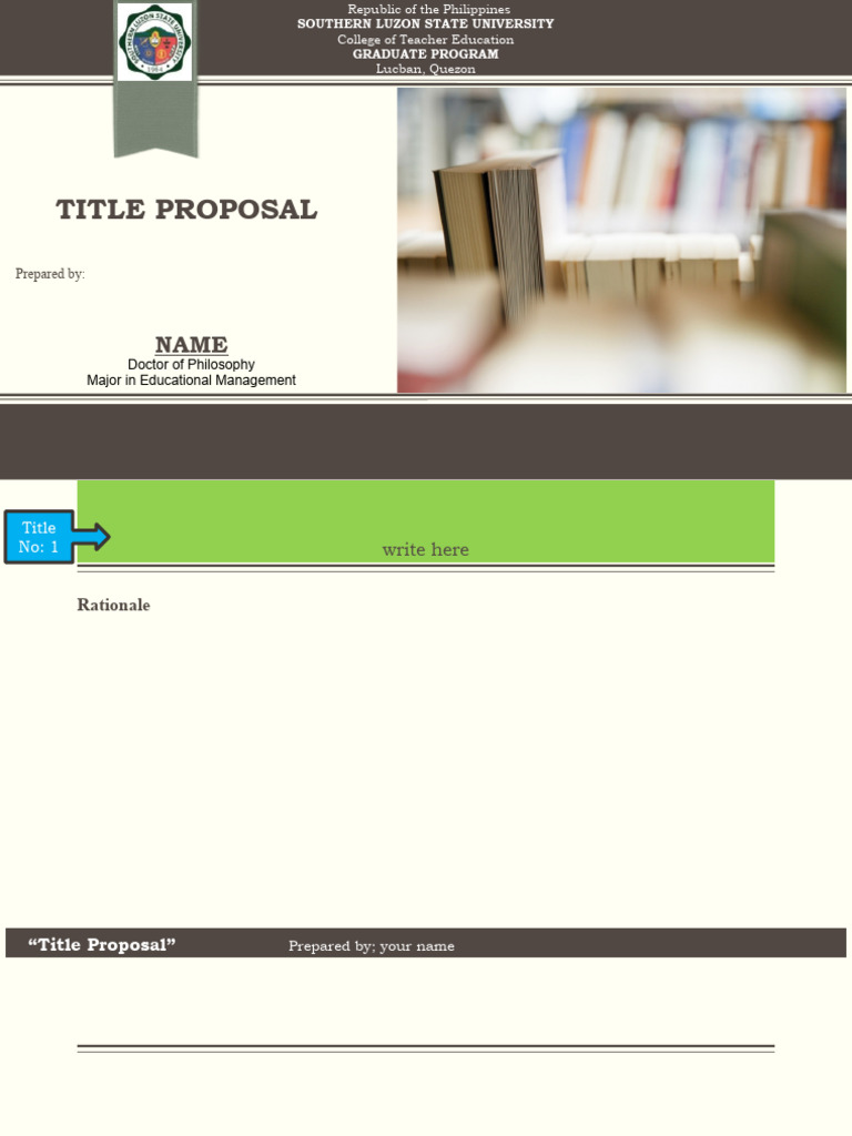 For TITLE PROPOSAL | PDF | Job Satisfaction | Survey Methodology