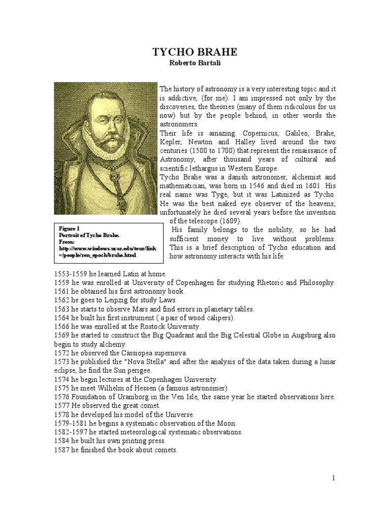 Tycho Brahe | PDF | Tycho Brahe | Heliocentrism