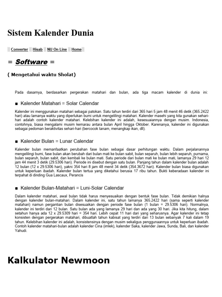 Sistem Kalender | PDF