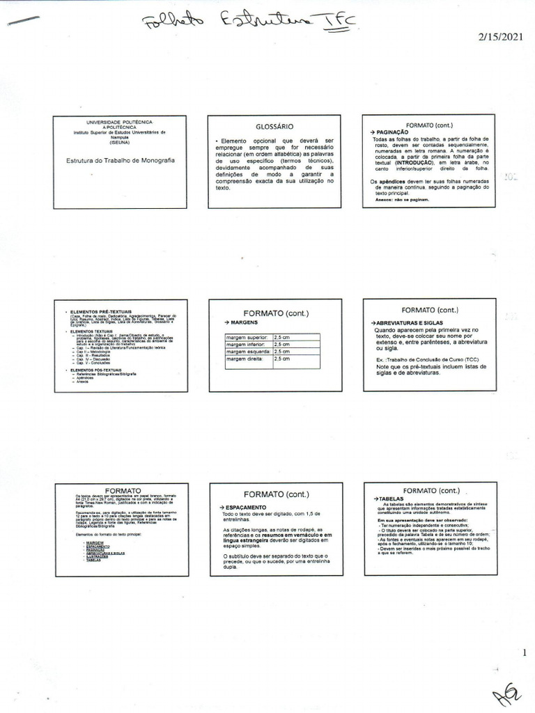 0folheto Da Estrutura Do TFC | PDF