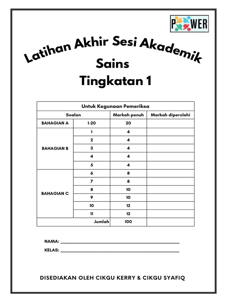 Science - Latihan UASA Sains Set 1 - 2023 | PDF
