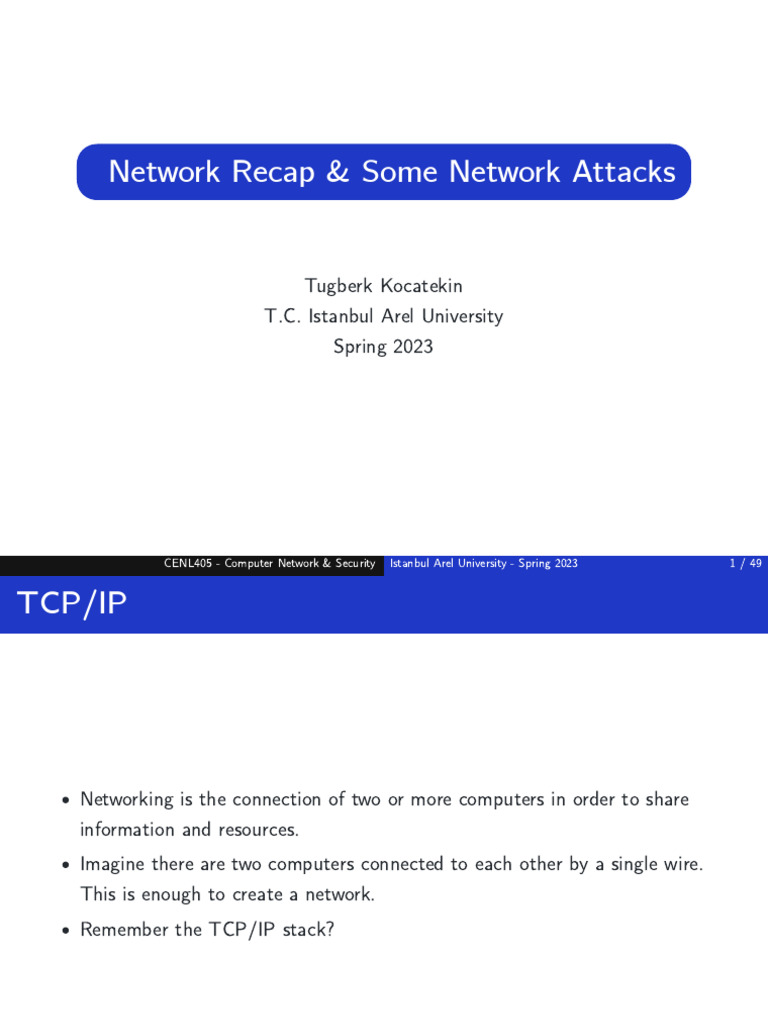 TCP/IP Networking & Security Basics | PDF