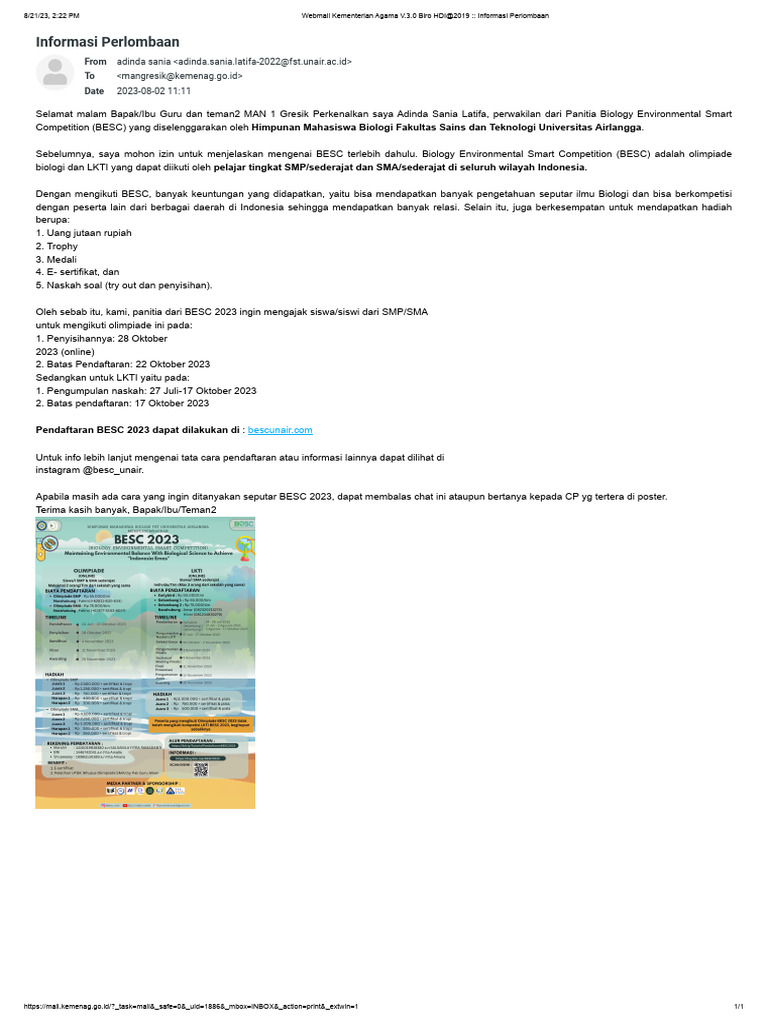 Biology Environmental Smart Competition (BESC) | PDF