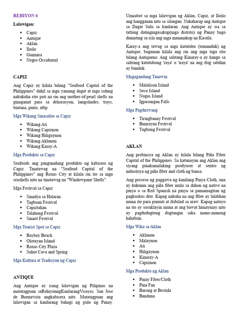 Panitikan NG Rehiyon 6 | PDF