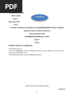S.6 Entrepreneurship Paper 1 Uace Notes | PDF | Cost Of Living | Taxes