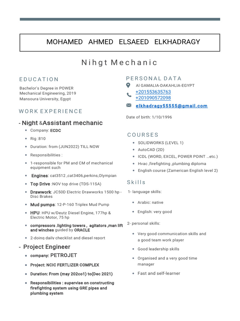 Mechanical Engineer Profile Summary | PDF