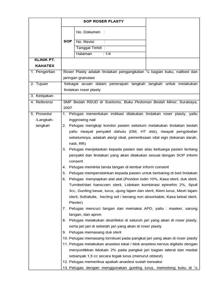 026 Sop Roser Plasty | PDF