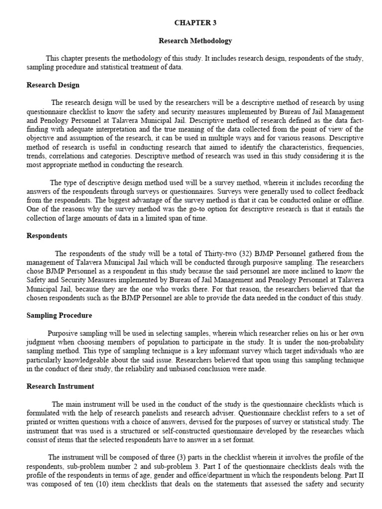 Chapter 3 | Download Free PDF | Survey Methodology | Questionnaire