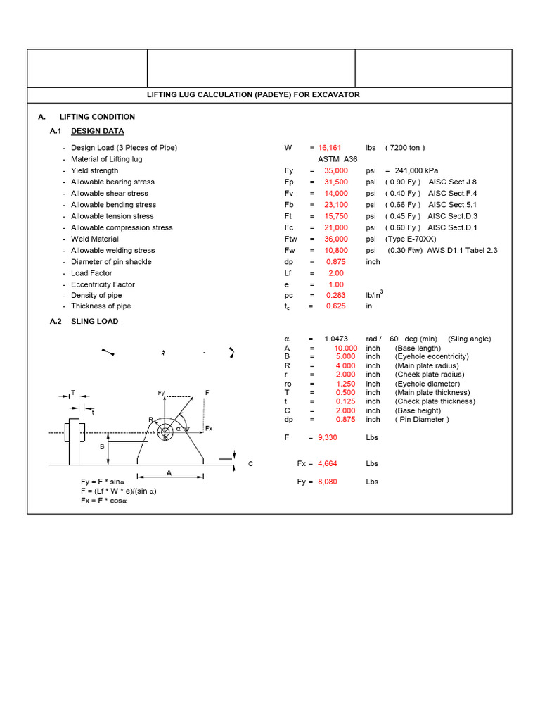 Pad Eye Calculation | PDF