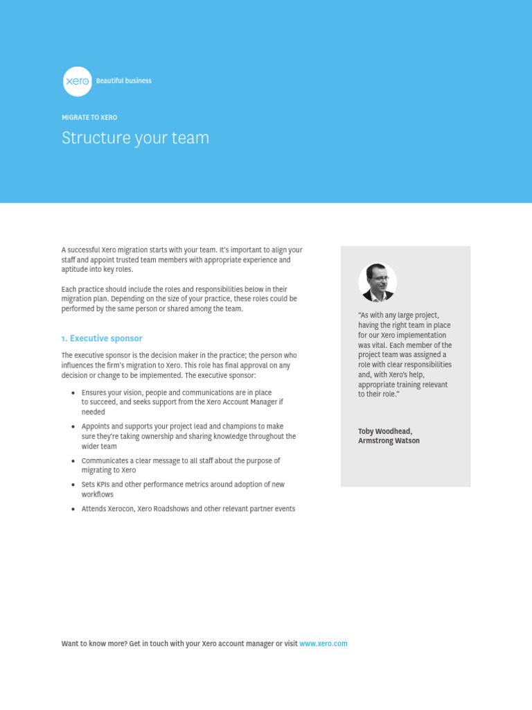 Xero Migration Team Roles Explained | PDF