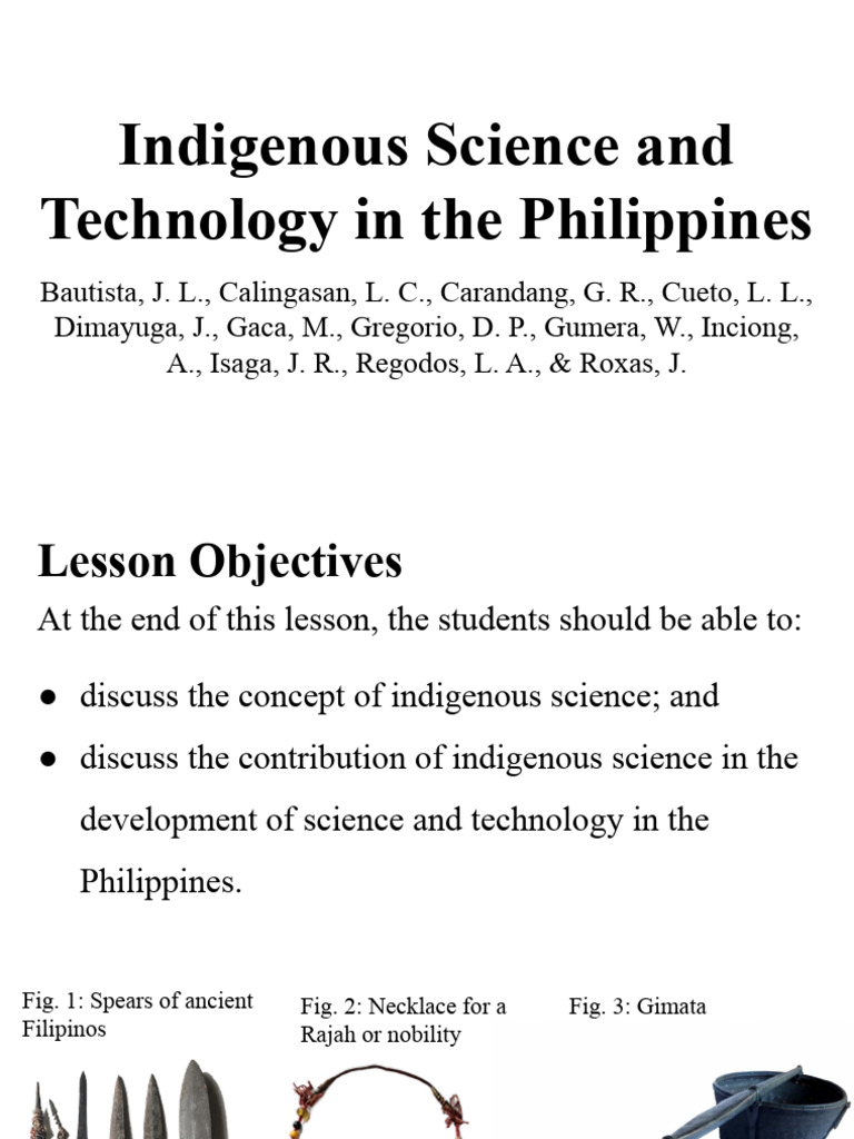 Indigenous Science and Technology in The Philippines | PDF | Science ...