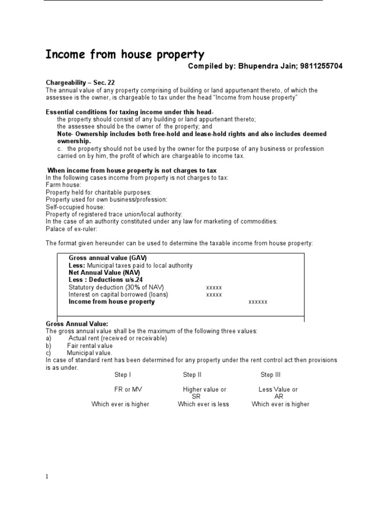Income from House Property | PDF | Tax Deduction | Loans