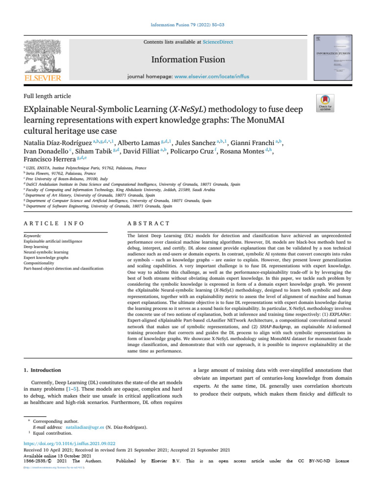 EXplainable Neural Symbolic Learning X NeSyL Methodology To Fu - 2022 - Inform | PDF