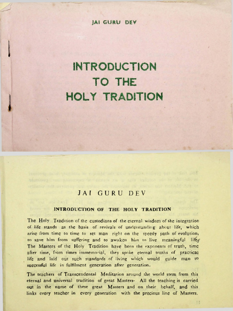 Introduction To The Holy Tradition | PDF | Vedas | Transcendence (Religion)
