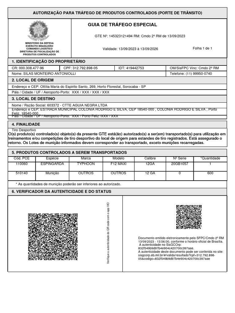 Guia de Trafego | PDF | Armas de fogo | Projéteis