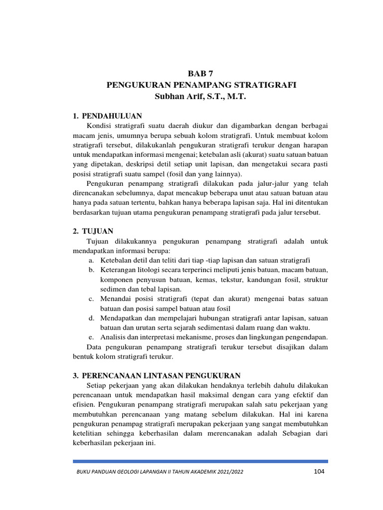Pengukuran Penampang Stratigrafi | PDF
