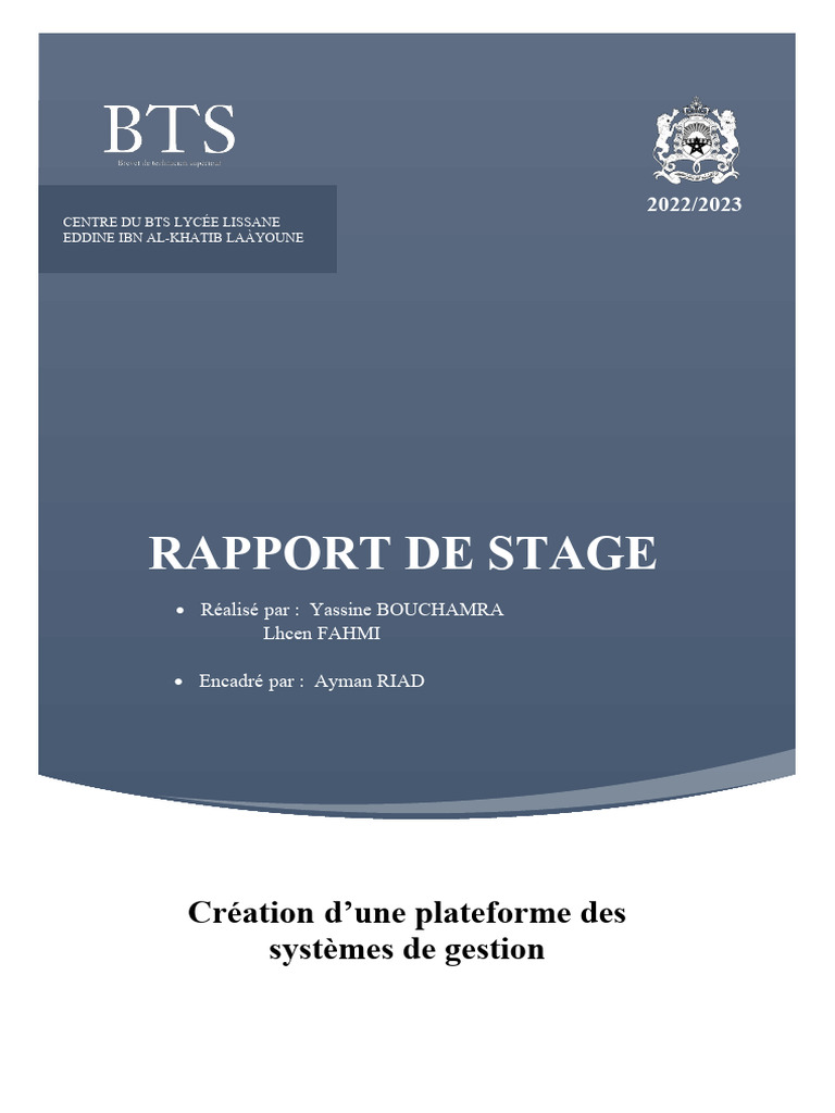 Rapport de Stage Final Version | PDF | PHP | Informatique