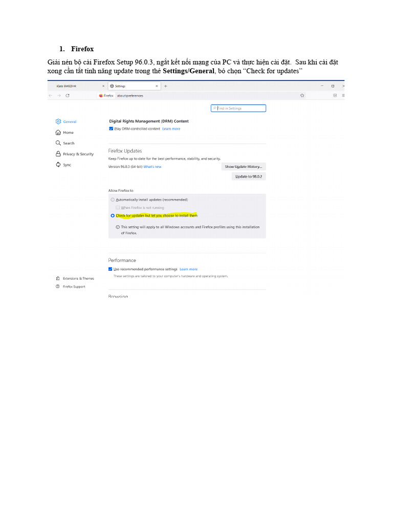 Hướng dẫn cài trình duyệt Web hỗ trợ TLS1.1 | PDF