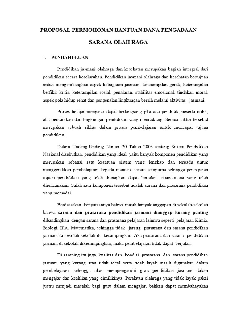 Proposal Contoh | PDF | Olahraga & Rekreasi | Sains & Matematika