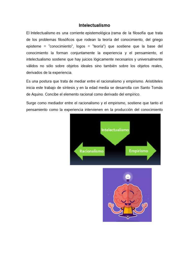 Intelectualismo y Apriorismo: Filosofía del Conocimiento | PDF ...