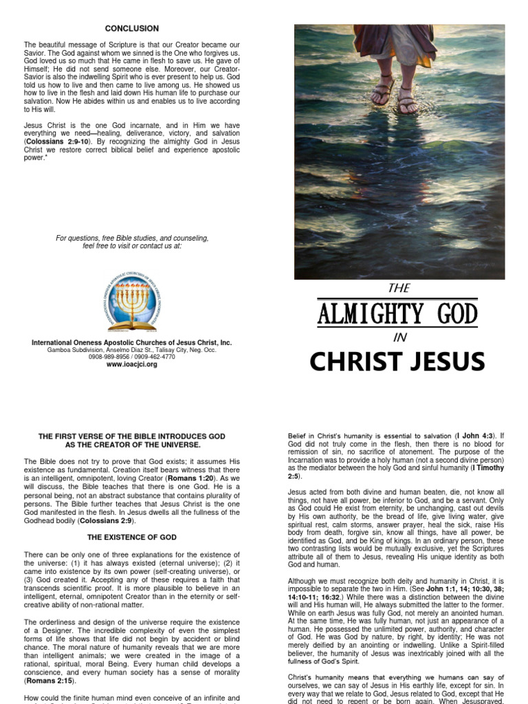 The Almighty God in Christ Jesus Booklet | PDF | God The Father | God