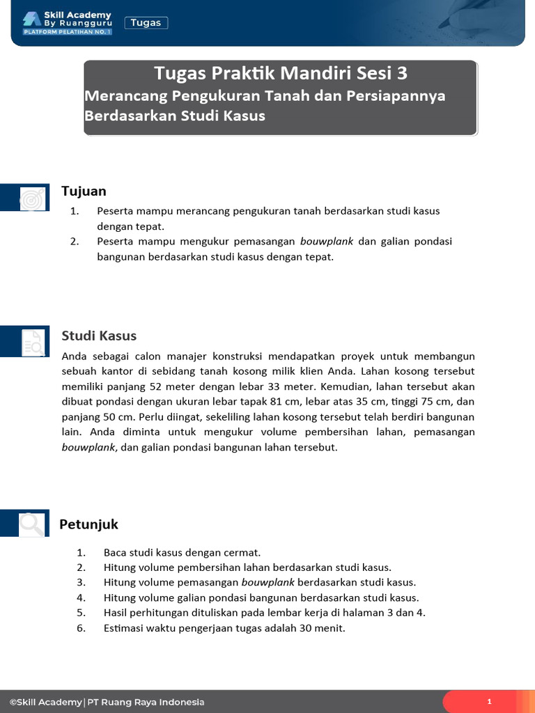 TPM 3 Pengukuran Tanah Dan Persiapannya | PDF | Teknologi & Rekayasa