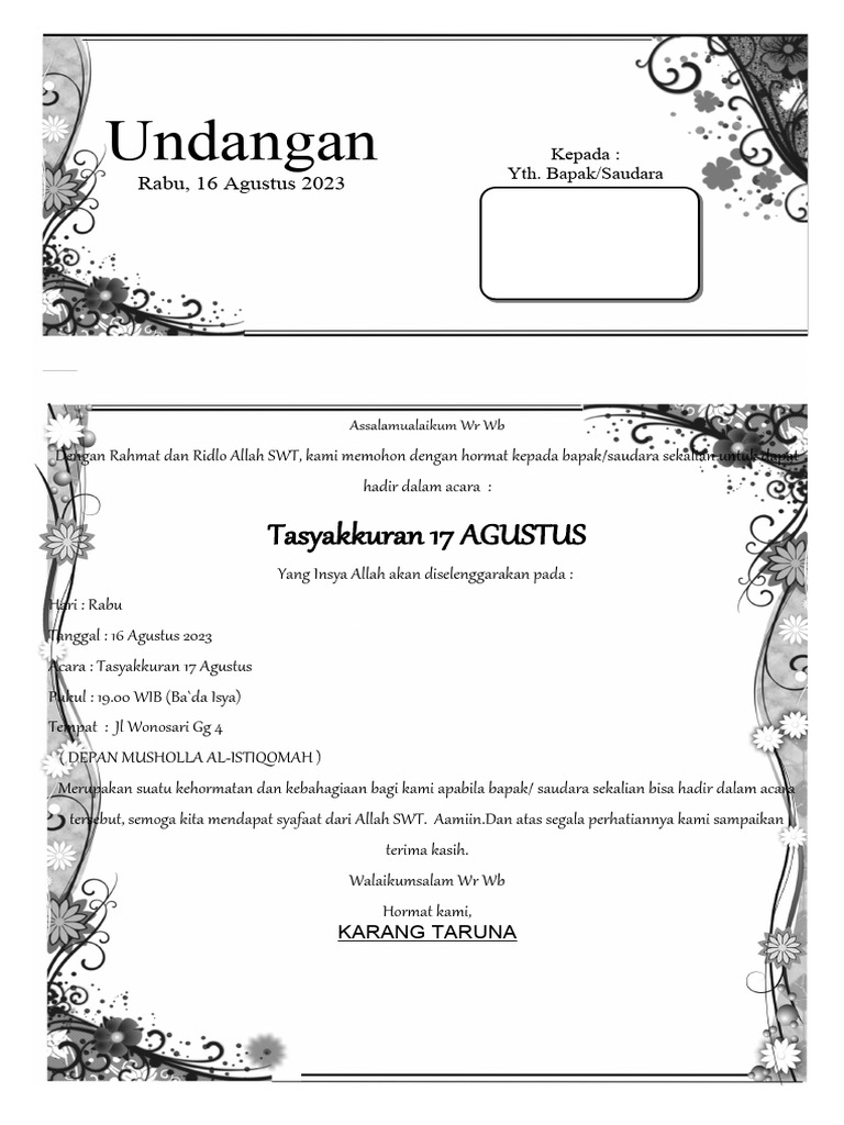 UNDANGAN 17 Agustusan | PDF