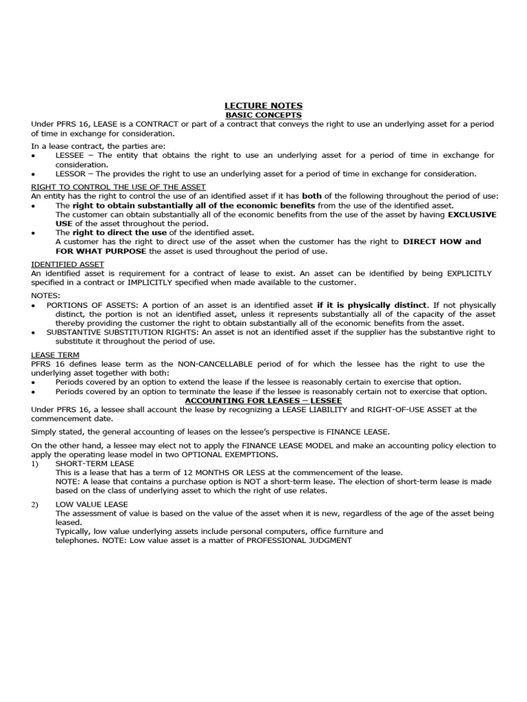 ACC For LEASE | PDF | Lease | Fair Value
