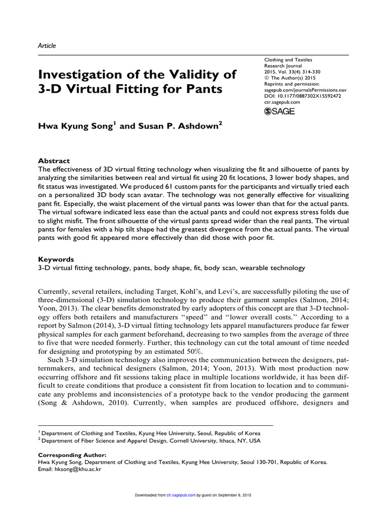 Investigation of The Validity of 3-D Virtual Fitting For Pants | PDF ... Investigation of The Validity of 3-D Virtual Fitting For Pants | PDF ...