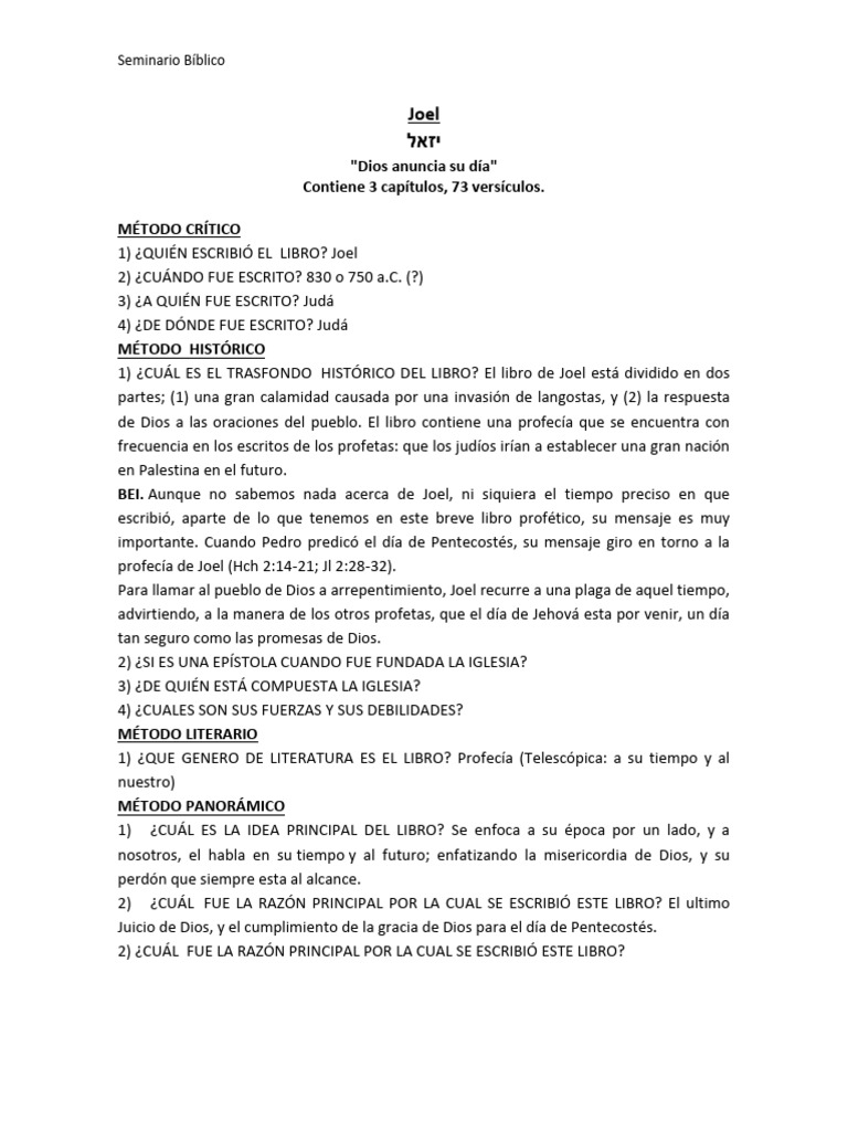 Joel | PDF | Profecía | Biblia