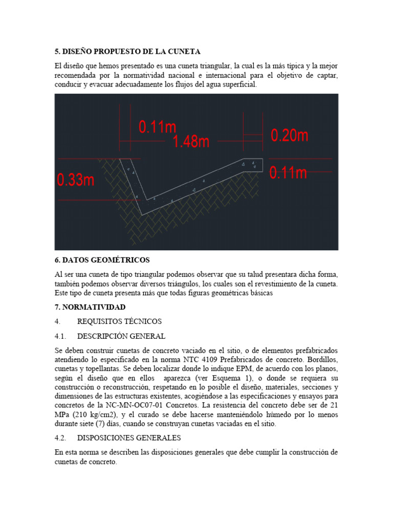 CUNETA | PDF | Hormigón | Materiales