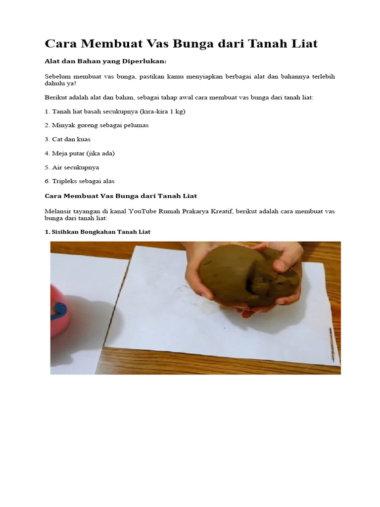 Cara Membuat Vas Bunga Dari Tanah Liat Pdf